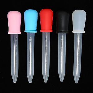 5pcs Liquid Dropper, Jewelry Dropper, 5ml Silicone Calibrated Dropper, Transfer Pipettes for Resin