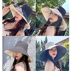 FaroDor Women's Supersized Reversible Hat UV Sun Protection Wide Brim Foldable Floppy Bucket Hat