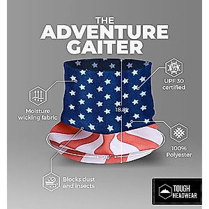 Tough Headband Neck Gaiter Mask for Men & Women - Neck Gaiter Face Mask & Dust Protection w/UV for Fishing, Running & Hiking
