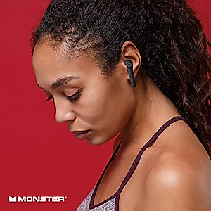Monster Verse True Wireless Earbuds with Charging Case, Bluetooth 5.0 in-Ear Stereo Headphones, Built-in Mic for Clear Calls, USB-C Quick Charge (Black)