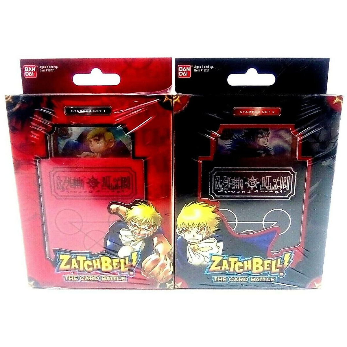 Zatch Bell The Card Battle Starter Sets Full Box Includes 4 Set #1 & 4 Set #2 Packs Collectible Playing Cards