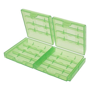 4 x AA Battery Storage Case Holder Organizer Box Green 4Pcs,Aicosineg