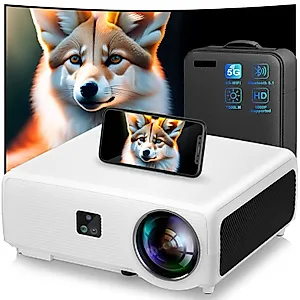 [Auto Focus/Keystone]Smart Projector 4K with Android TV.1200ANSI 4K+ Projector with WiFi 6 & Bluetooth 5.2 .Home Movie Outdoor Projector with Netfix/Prime Bulit-in,20W Speakers,50%Zoom.500"display