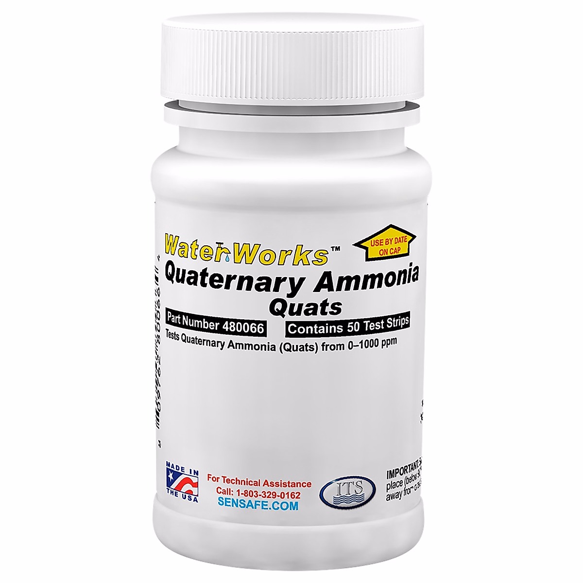 Industrial Test Systems 480066 Industrial Test Systems 480066 WaterWorks Quaternary Ammonia in Water Test Strips, Bottle of 50 Tests