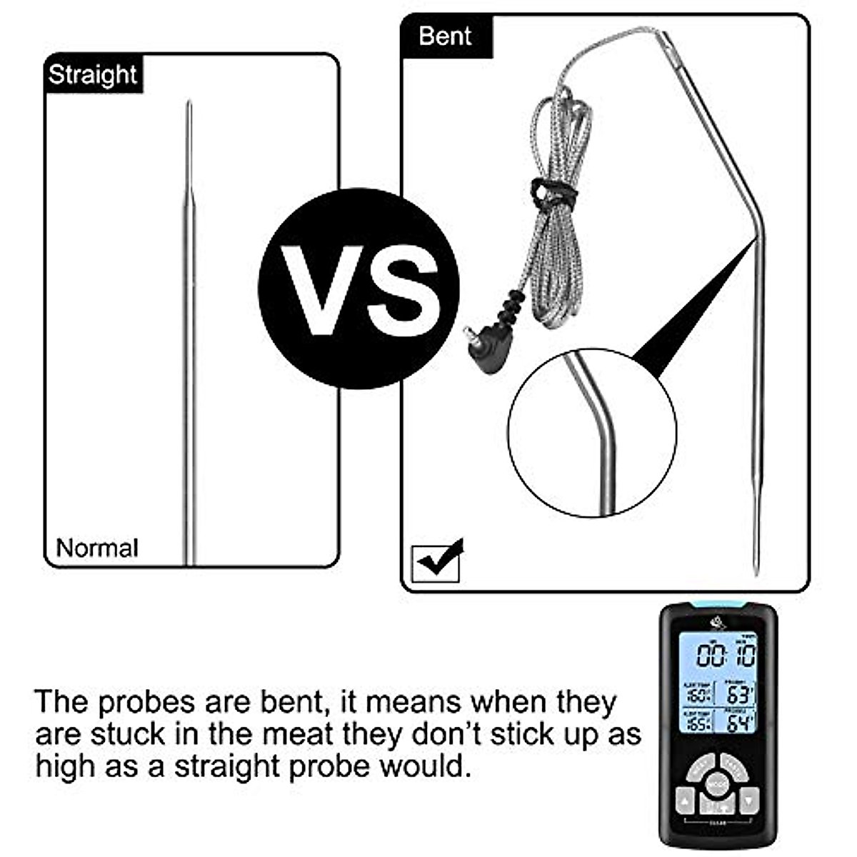 AIMILAR Wireless Meat Thermometer with Dual Probes | Remote Range up to 328ft | Preset Meats & Doneness Levels | Backlit Display & Magnet | Oven Safe with a Timer | 716°F Probe and Wire