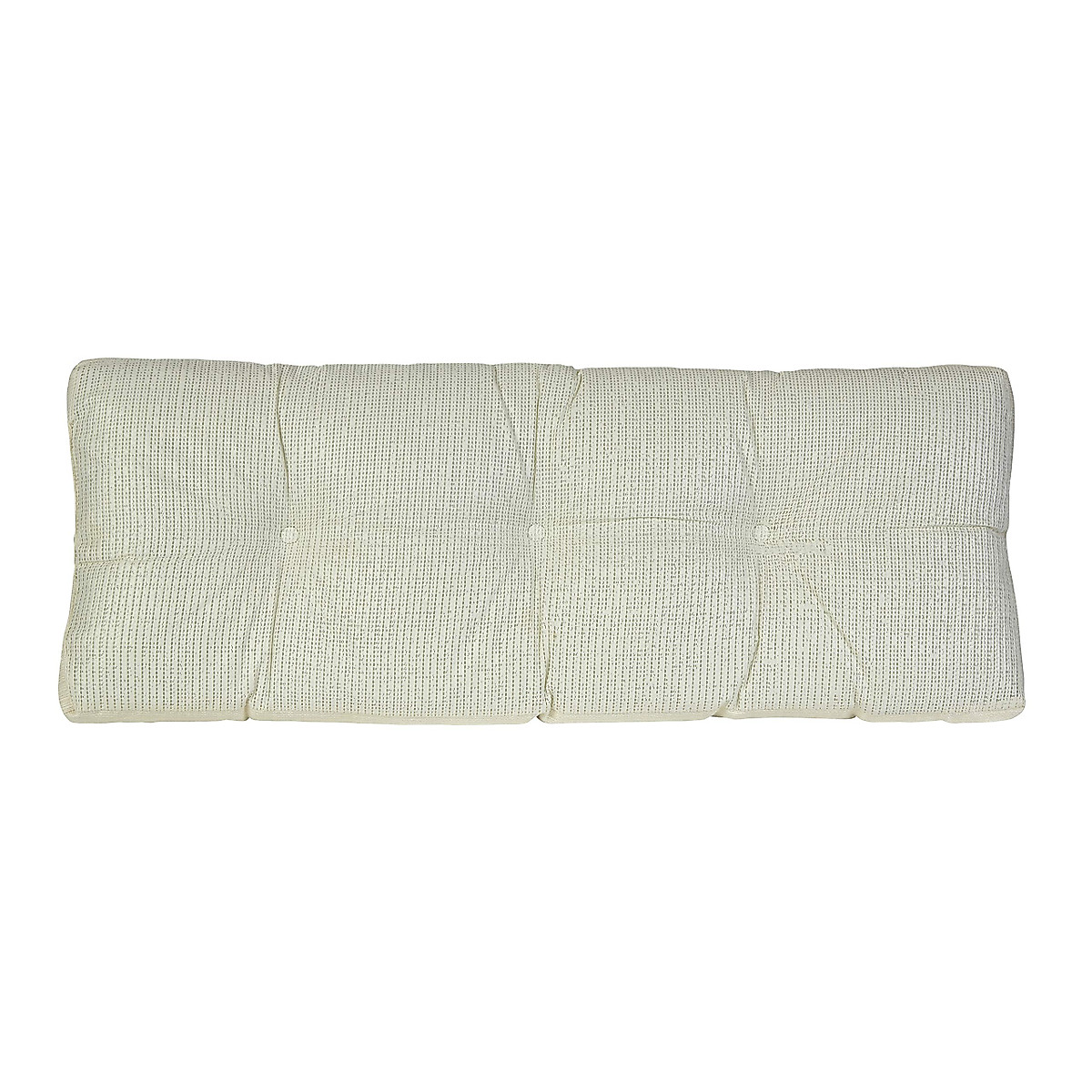 Klear Vu The Gripper Omega Non-Slip Tufted Bench Cushion for Indoor Furniture, Entryway Storage, Bay Window, Corner Nook or Piano Seat, 35 Inches, 01 Ivory