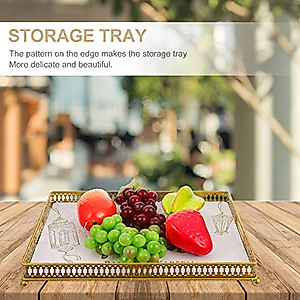 VALICLUD Golden Coffee Tea Serving Tray Eid Ramadan Food Tray Muslim Islam Mubarak Snake Plate Mubarak Dessert Plate Ramadan Mubarak Eid Decor Tray for Home Party Food Serving Dish