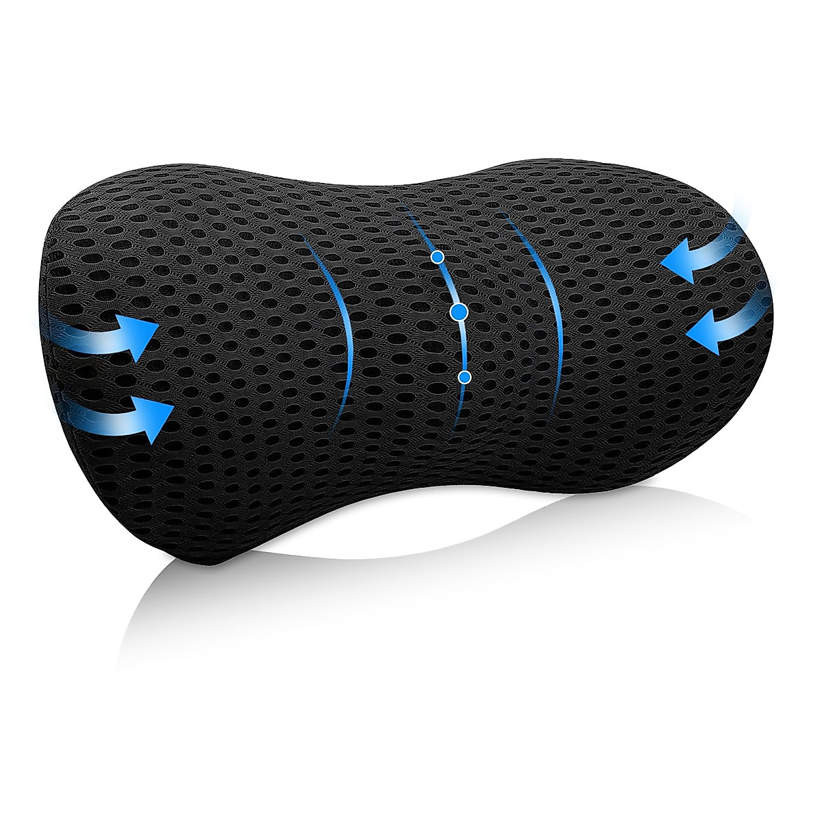 Tengyue Lumbar Support Pillow - Ergonomic Design for Office Chair, Car, and Home - Relieve Back Pain & Improve Posture - (Black)