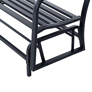 JHUS Patio Garden Glider 2 Person Outdoor Porch Gliding Chair Yard Furniture Padro Chair Rocking Chair Rocker Chair Rocker Camp Chair Rocker Recliner Rocking Camp Chair Rocking Chairs