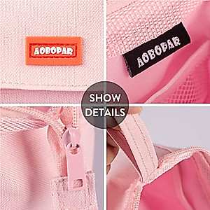 Aobopar Pencil Case, Pink Pen Bag with Zipper, Large Capacity Pencil Pouch with Compartment, Stationery Organizer for People