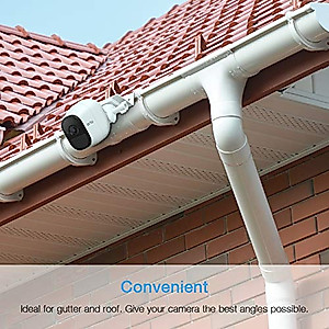 HOLACA Gutter Mount for Arlo Pro 4 eufyCam 2C Pro E and 2 E20 E40 L20,Arlo Essential,Arlo Pro 2,Arlo Pro 3,Wyze Cam Outdoor,Arlo GO,Arlo Ultra Ultra 2,Arlo Light and Solar Panel(2 Pack, White)