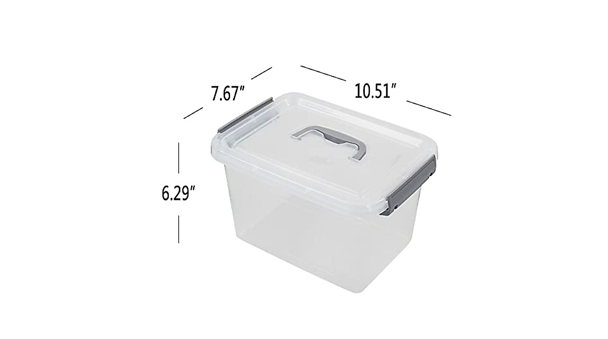 EudokkyNA 5L Clear Plastic Storage Bins Set of 6 for Home & Office