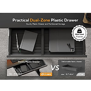 Claiks Standing Desk with Drawers, Stand Up Electric Standing Desk Adjustable Height, Sit Stand Desk Computer Workstation, 48 Inch, Black