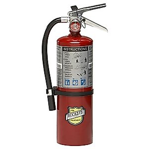 Buckeye 10914 ABC Multipurpose Dry Chemical Hand Held Fire Extinguisher with Aluminum Valve and Wall Hook, 5 lbs Agent Capacity, 3-3/8" Diameter x 7-1/4" Width x 16-3/8" Height