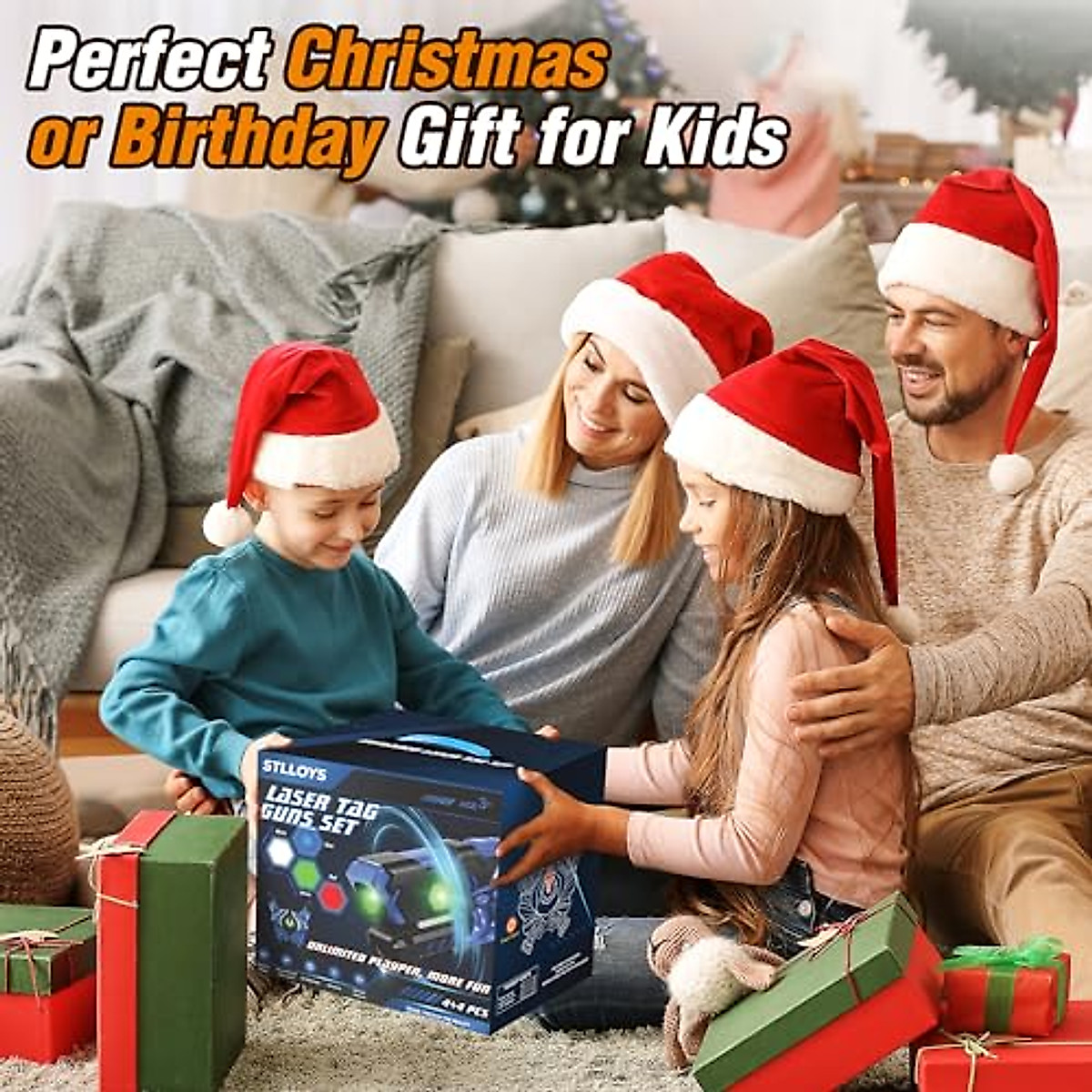 Stlloys Laser Tag, Laser Tag Guns Set of 4 with Vests, Upgraded Infrared Lazer Tag Game, Laser Tag Set 4 Player for Kids Adults, Toys for Kids Ages 6 7 8 9 10 11 12+ Year Old Boy