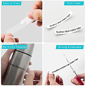 Compatible for Brother Label Maker Tape Clear TZe-131 TZ-131 TZ Tape 12mm 0.47 Laminated Clear Tape Black on Clear with P Touch Label Maker PT-H100 PT-H110 PT-D200 PT-D400 PT-D600,4-Pack