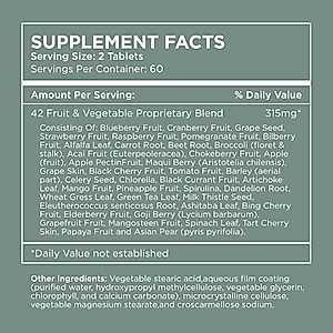 Pure for Men Multivitamin Supplement | Energy, Mood Support, Strong Bones, Antioxidants, Minerals | Vitamins A, B, C, D, Magnesium, Calcium | 42 Fruit & Vegetable Proprietary Blend | 120 Vegan Tablets