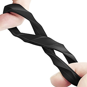 Idakekiy Key Ring Bracelets, Silicon Wristlet Keychain Circle Key Chain Ring Bangle Keyring for Women Girl (Black)