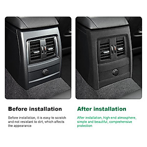 FDAIUN Ac Vent Center Console Rear Outlet Cover with Smoke Lighter Vent Frame,Alcantara Style Interior Accessories for BMW F30 2013 2014 2015 2016 2017 2018 2019 Black