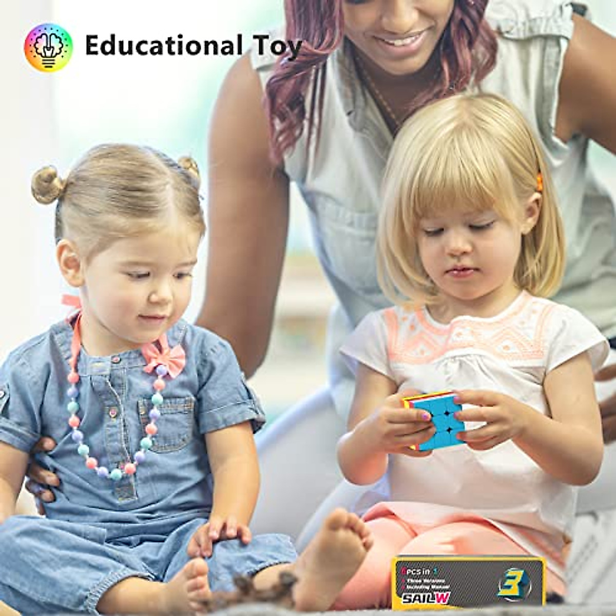 Vdealen 3x3x3 Speed Cube Set, 6 Pack Speed Cube Bulk Professional Stickerless Magic Cube Set, Party Puzzle Cube Toy Great IQ Games Gift for Kid Teens Adults