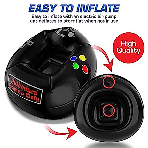 The Gamer's Chair - Inflatable Video Gaming Chair for Kids & Teens - Perfect Game Room Decor - Cool Blow Up Bean Bag Style Air Filled - Indoor Furniture Bedroom Lounge Floor Chair Cheap