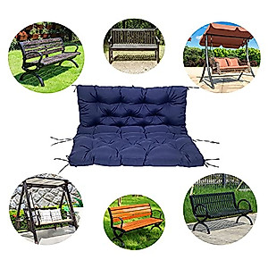 Bench Cushions Swing Cushions Replacement Seat Pad,2-3 Seater Waterproof Overstuffed Bench Cushion,Thicken 5"Outdoor Loveseat Cushions with Ties,for Porch Garden Furniture Patio Lounger/blue 40x40"