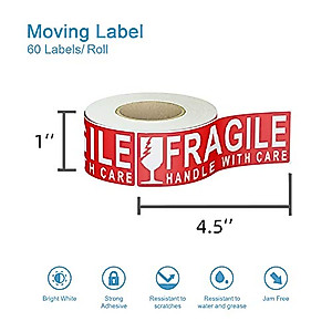 Labelebal 960 Count Moving Labels 14 Different Living Spaces + Fragile Stickers + Blank White Label Home Moving Color Coding Labels Moving Sticker for Storaging Packing Moving (16Rolls, 60/Roll)