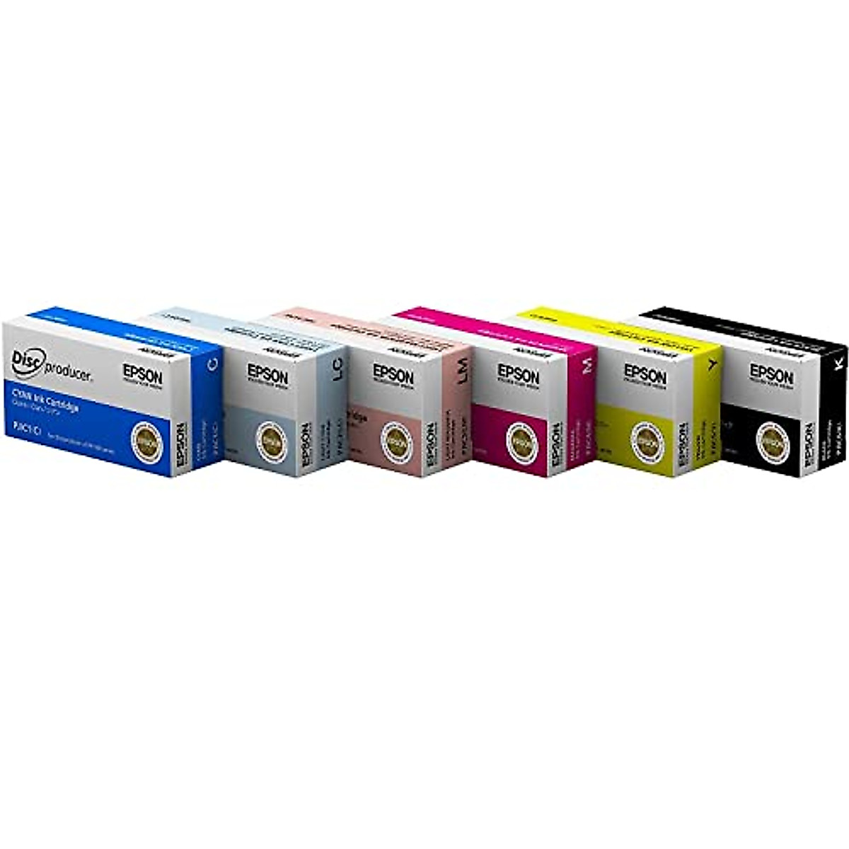 C13S02A9991 Ink Cartridge 6 Color (Cyan, Yellow, Magenta, Black, Light Cyan, Light Magenta) Set for DiscProducer PP-100 PP-50 in Retail Packaging, Each
