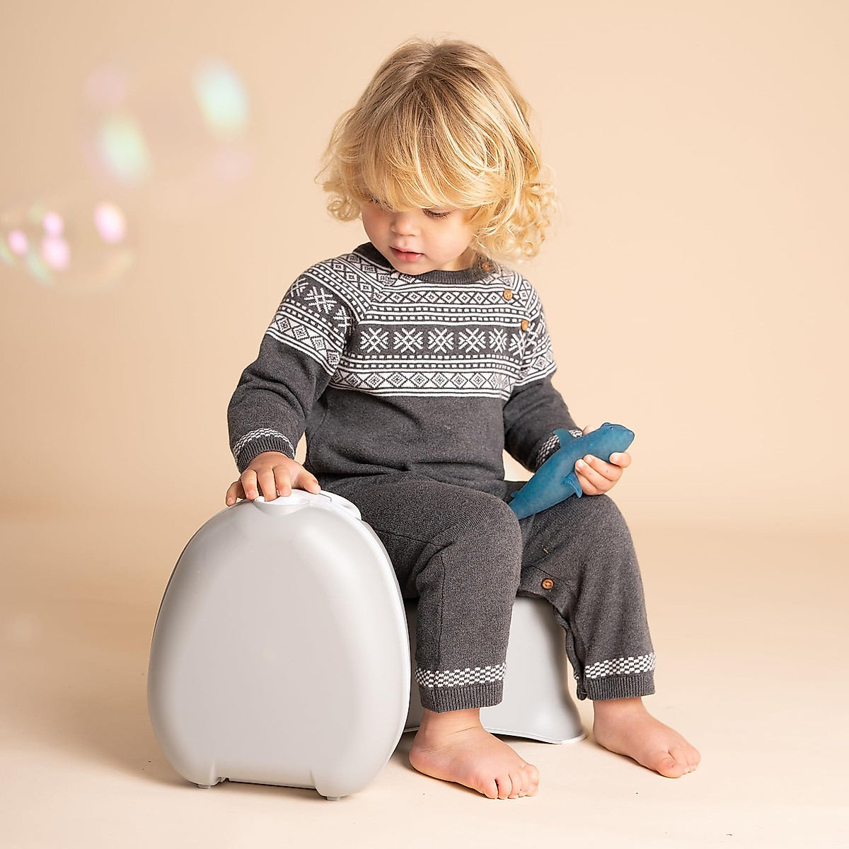 My Carry Potty - Grey Pastel Travel Potty, Award-Winning Portable Toddler Toilet Seat for Kids to Take Everywhere