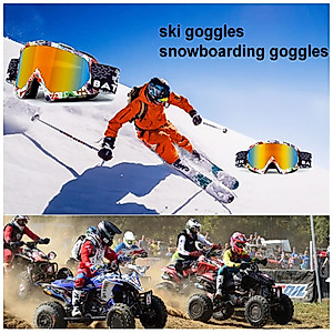 Zsling OTG Ski Goggles - UV Protection Anti Fog Ski/Snowboard Goggles for Men Women Youth Clear Snow Goggles, Dirt Bike,Motocross,UTV MX Offroad Racing goggles