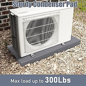 Flamorrow Mini Split Pad for Ductless Mini Split Air Conditioner Heat Pump Systems, 38 x 18 x 3 inches Plastic Equipment Pad for Outdoor Condenser Units