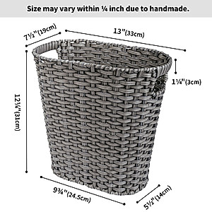 GRANNY SAYS Wicker Trash Can, Bathroom Trash Can, Wicker Waste Basket for Bathroom, Office Trash Can, Trash Bin for Bedroom, Wastebasket with Handles, 19 Liters/5 Gallons