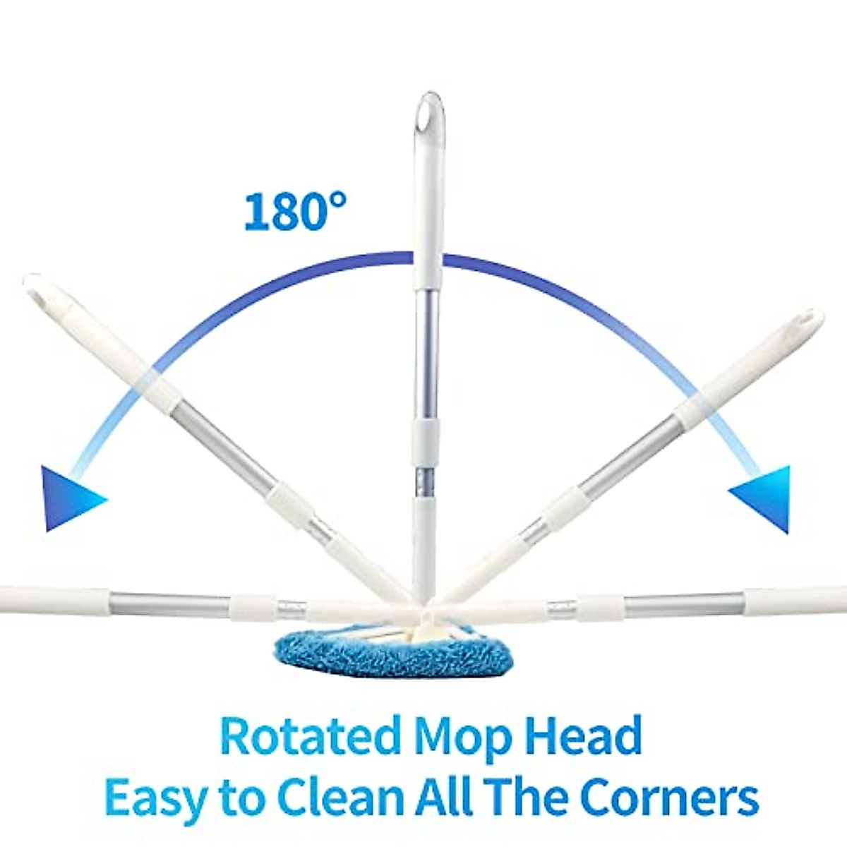 BITOPE Windshield Cleaning Tool, Car Window Cleaning Windshield Cleaner with Extendable Long Handle and 3pcs Washable Reusable Microfiber Pads, Car,Office, Auto Inside Glass Wiper Kit