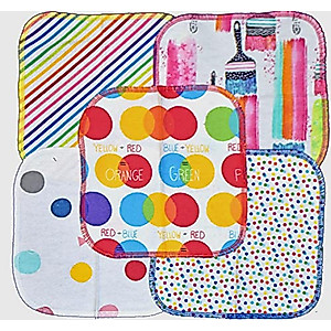 1 Ply Printed Flannel 8x8 Inches Set of 5 Color Me Happy