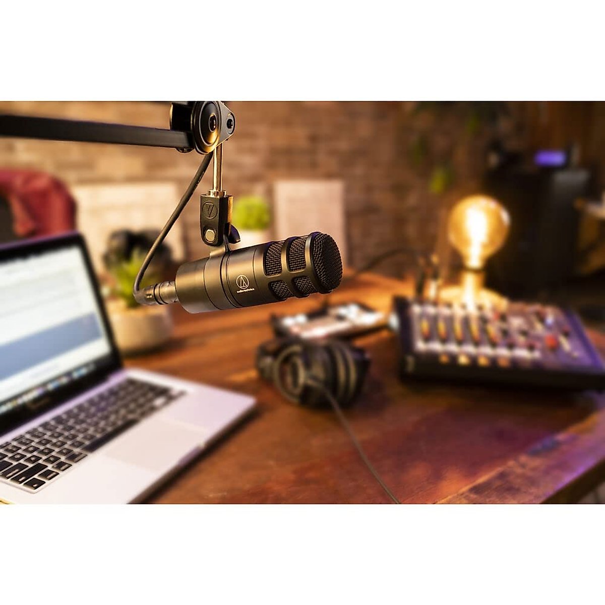 Audio Technica AT2040 Mic 20 Series Front Address Dynamic Mic + Tripod Base Mic Stand with Boom + Pop Filter + Microphone Cable - Top Value