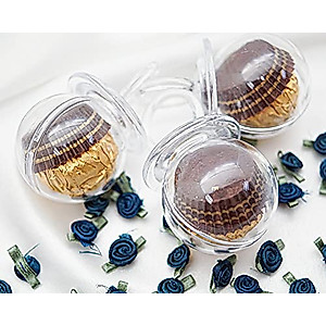 Lassos Boutique Fillable Baby Shower Pacifier Candy Favor Box, Birthday Party Table Decoration, Clear Transparent 24 Pack
