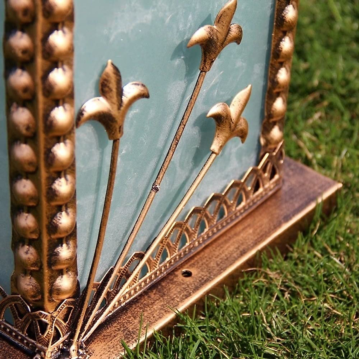 MODEBHD 28cm, Outdoor Courtyard Lawn Pillar Lamp Square Antique Metal Column Post Light Rainproof Waterproof European Home Decor Villa Fence Garden Wall Sconce Lantern External Safety Lighting