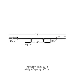 Titan Fitness Seal Row Bar v2, 28MM Medium Diamond Knurling Olympic Bar, Rated 700 LB, Home Gym Strength Training Bar Seal Row or Bench Pull Movements