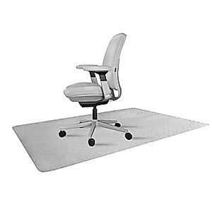 DeskU Office Desk Chair Mat - for Hard Floors, Clear Swirl Spiral Pattern, 46 Inches x 60 Inches, Made in The USA