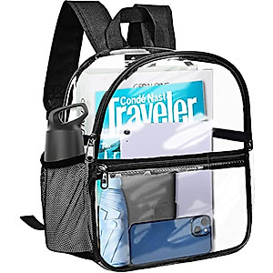 AIMEEPACK Mini Clear Backpack, Stadium Approved Clear Backpack, Waterproof Transparent School Bag,Fit For Stadium, Music Festival, School And Concerts