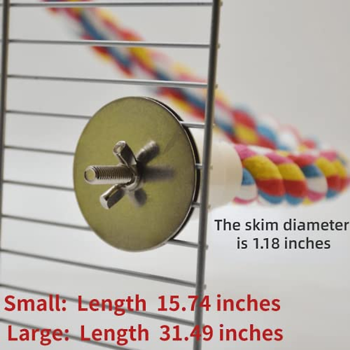 Bird Rope Perches, Colorful Cotton Parrot Toys Comfy Perch for Rope Bungee Bird Toy for Parakeets, Cockatiels, Conures, Lovebirds, Budgie (Large)