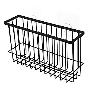 CORHAD Kitchen Storage Rack Counter Basket Shower Scrubby Door Plate Bathroom Organizer Faucet Adhesive Lids Kitchen Storage Shelf Rack Pickle Crock Stackable Hooks Wall Cabinet Black