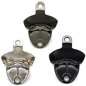 TIHOOD 12PCS Wall Mounted Bottle Opener Vintage Beer Bottle Opener Suitable for Bars KTV Hotels Homes（Green Bronze, Silver, Black）