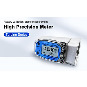 Digital Turbine Flow Meter Fuel Flow Meter Electronic 2 Inch Fuel Meter with Digital Display Gas Oil Fuel Flow Meter Water Flow Meter ±1% Accuracy for for Measure Diesel Kerosene and Water