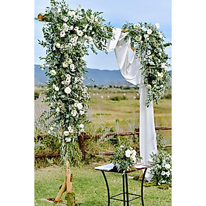 White Satin Fabric 60 Inch by 1 Yards Solid Silky Charmeuse Fabrics for Wedding Decoration Table Cover DIY Dress Fashion Backdrop Crafts Support