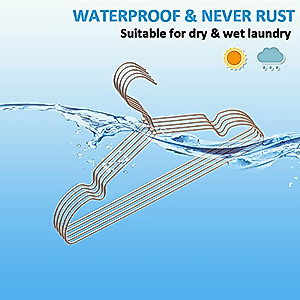 LARESAOPU Wire Hangers 10 Pack - Coat Suitable for Spring&Autumn Clothes Load 11 pounds Space Saving Clothing Hanger 16.1Inch, Rose Gold