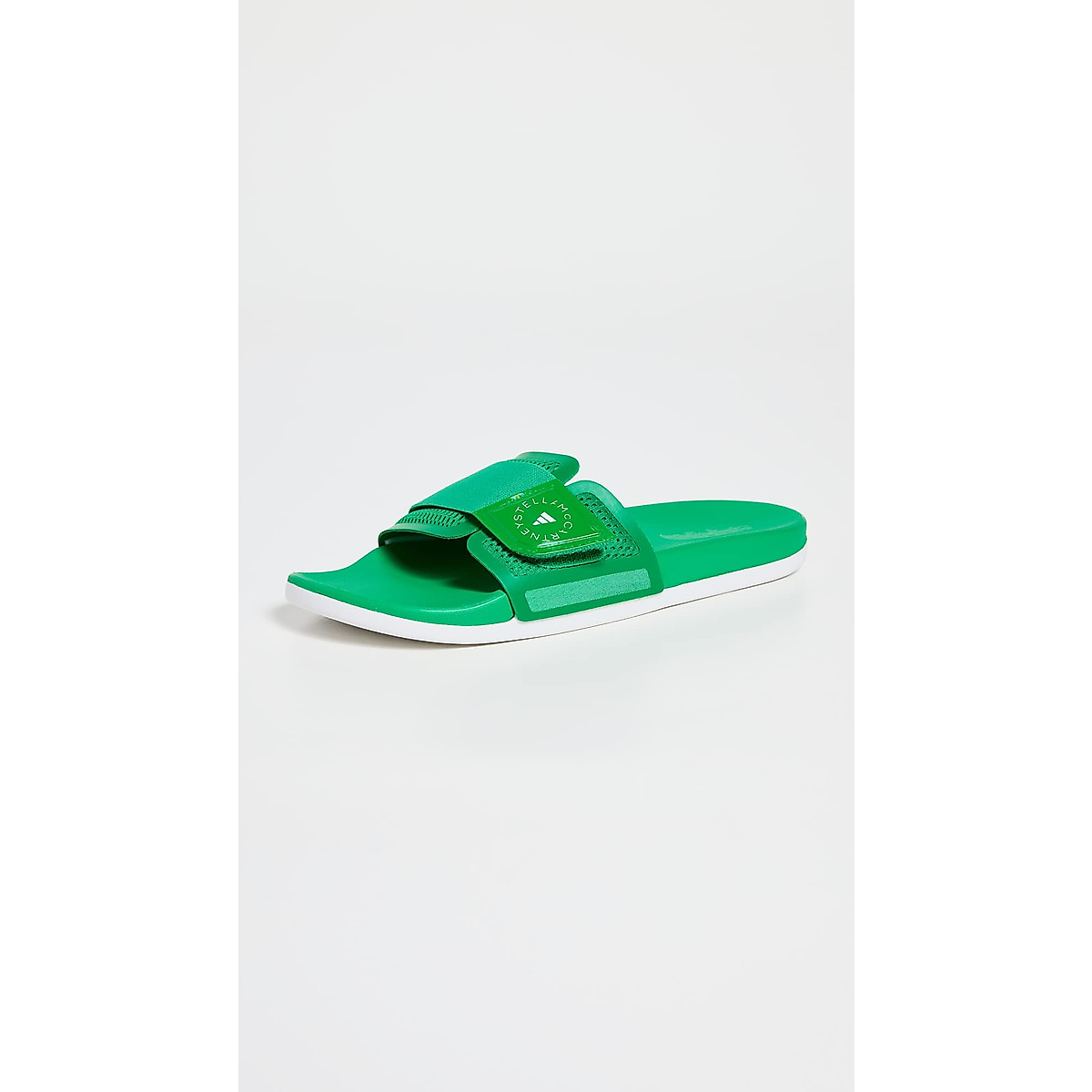 adidas by Stella McCartney Women's Slides, RichGreen/RichGreen/White, 7.5 Medium US