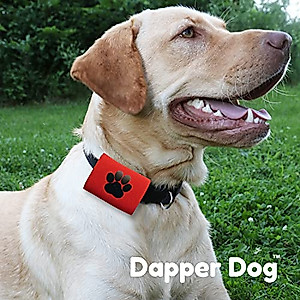 Dapper Dog Pet Tag Silencer and AirTag Holder (Red with Black Paw)