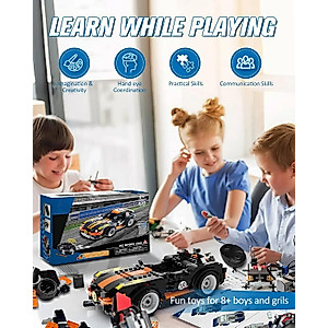 Wise Block Racing Car Building Block Set, 435 PCS Building Kits, Race Engineering Toy for Teen Builders,Collectible Car Construction Kit for Boys and Girls, RC Cars Birthday Gifts for Kids Age 8+