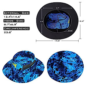 KastKing Sol Armis UPF 50 Boonie Hat - Sun Protection Hat, Fishing Hat - Breathable Fabric - Comfortable - Prym1 Camo,Shoreline